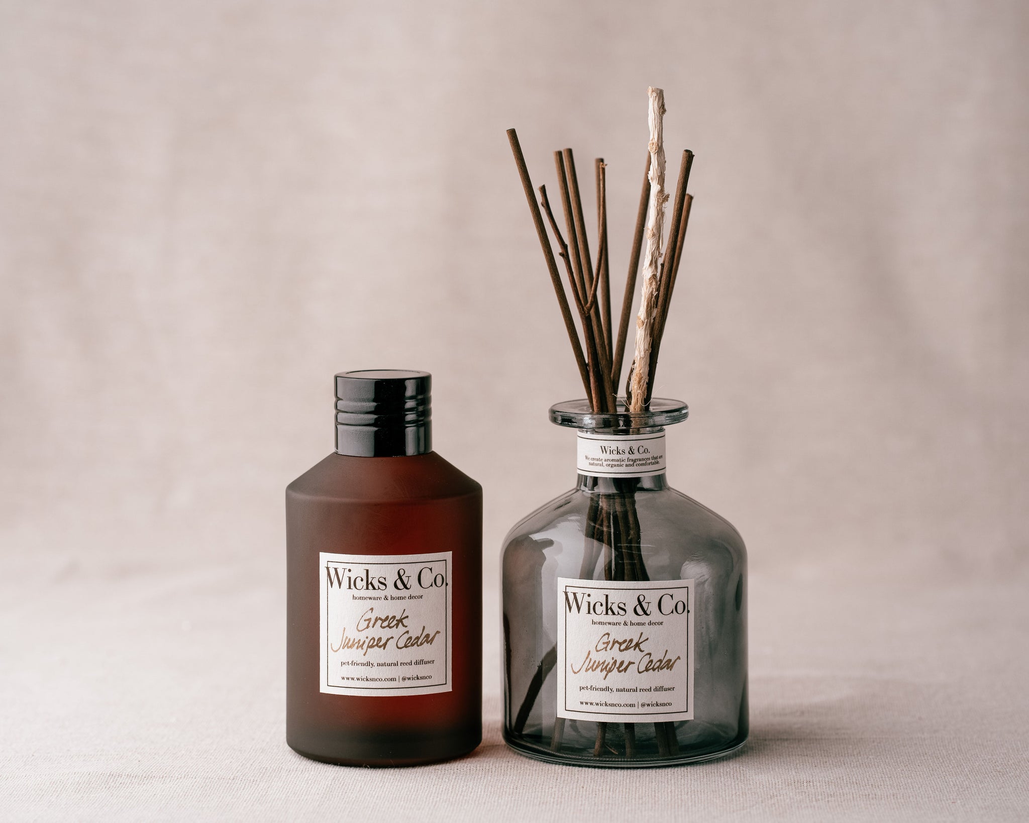 Greek Juniper Cedar Reed Diffuser Set | Wicks & Co.
